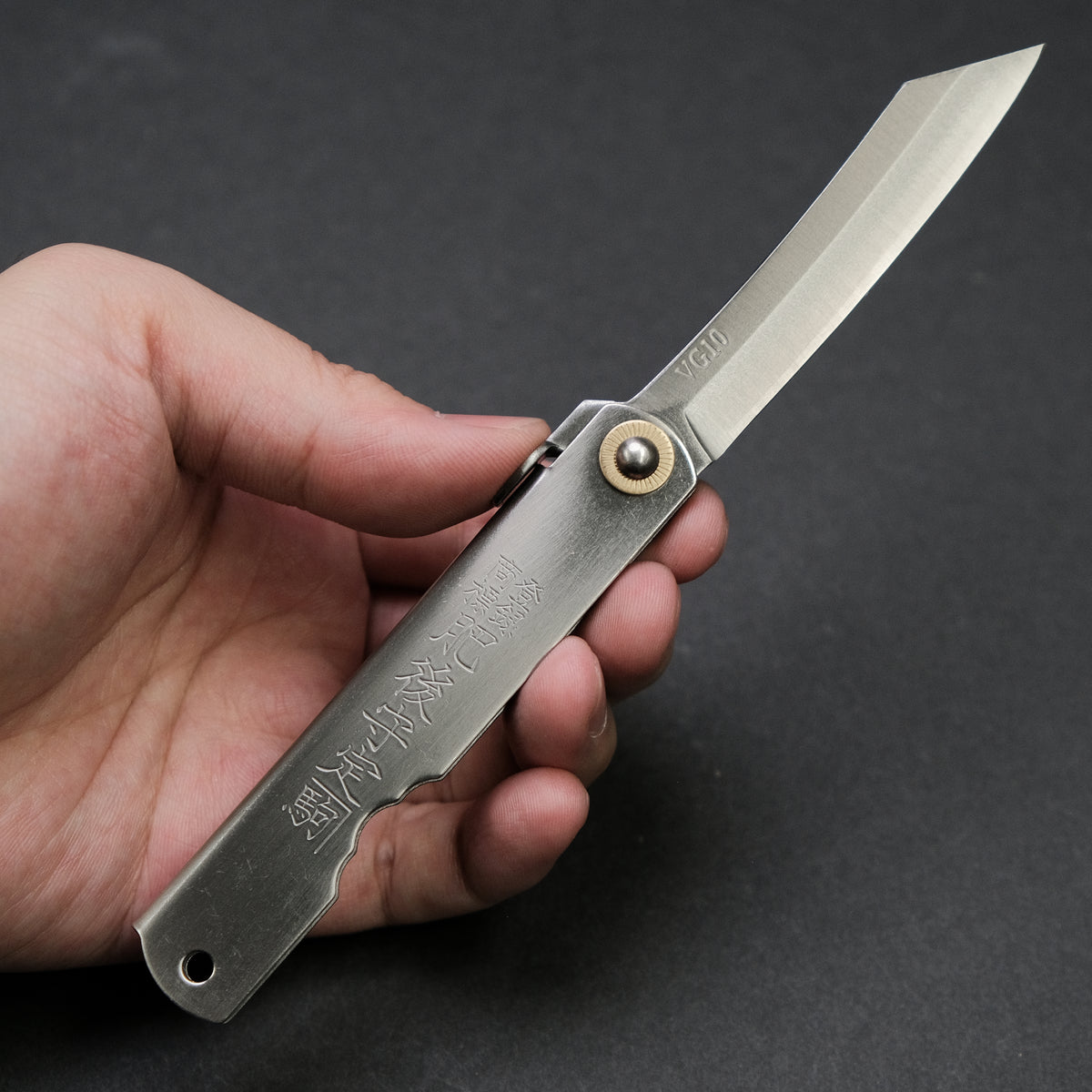 Higonokami VG10 Folding Knife Large Stainless Handle – Ai & Om Knives